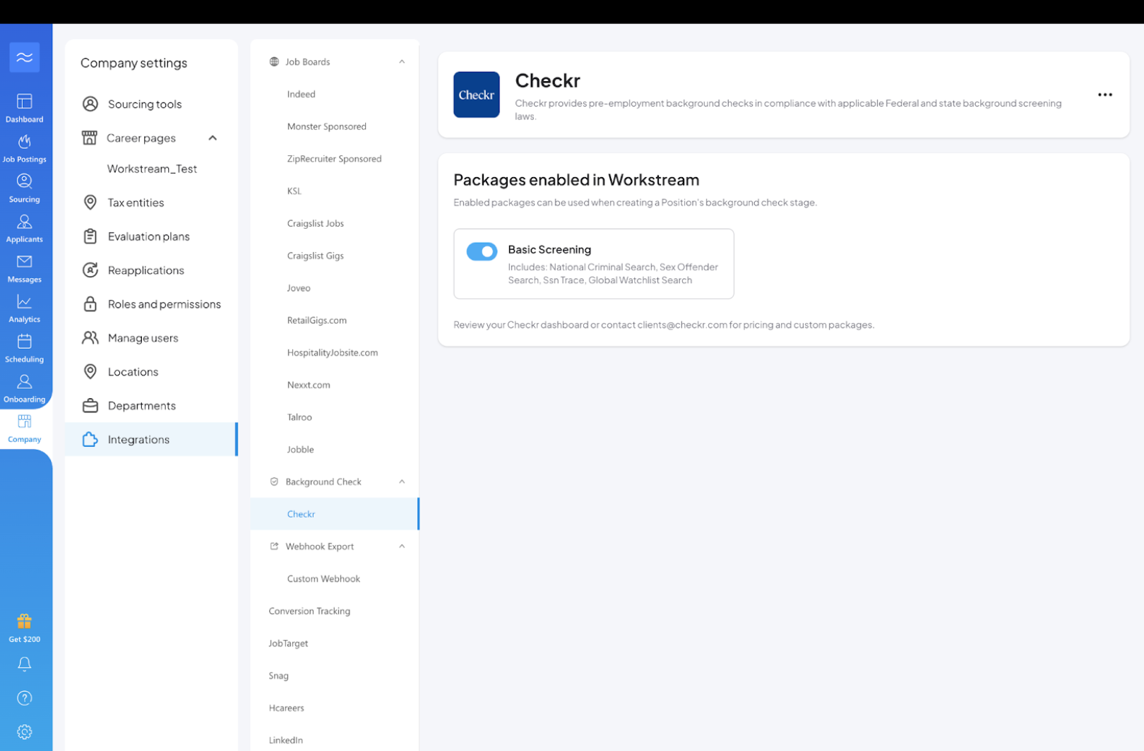 Workstream / Checkr Integration User Guide